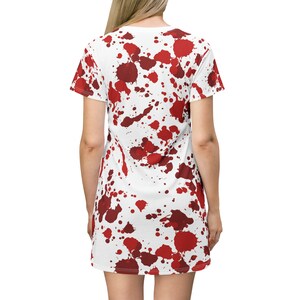 Blood Spatter T-shirt Dress, Halloween Costume, Bloody Horror Scene ...