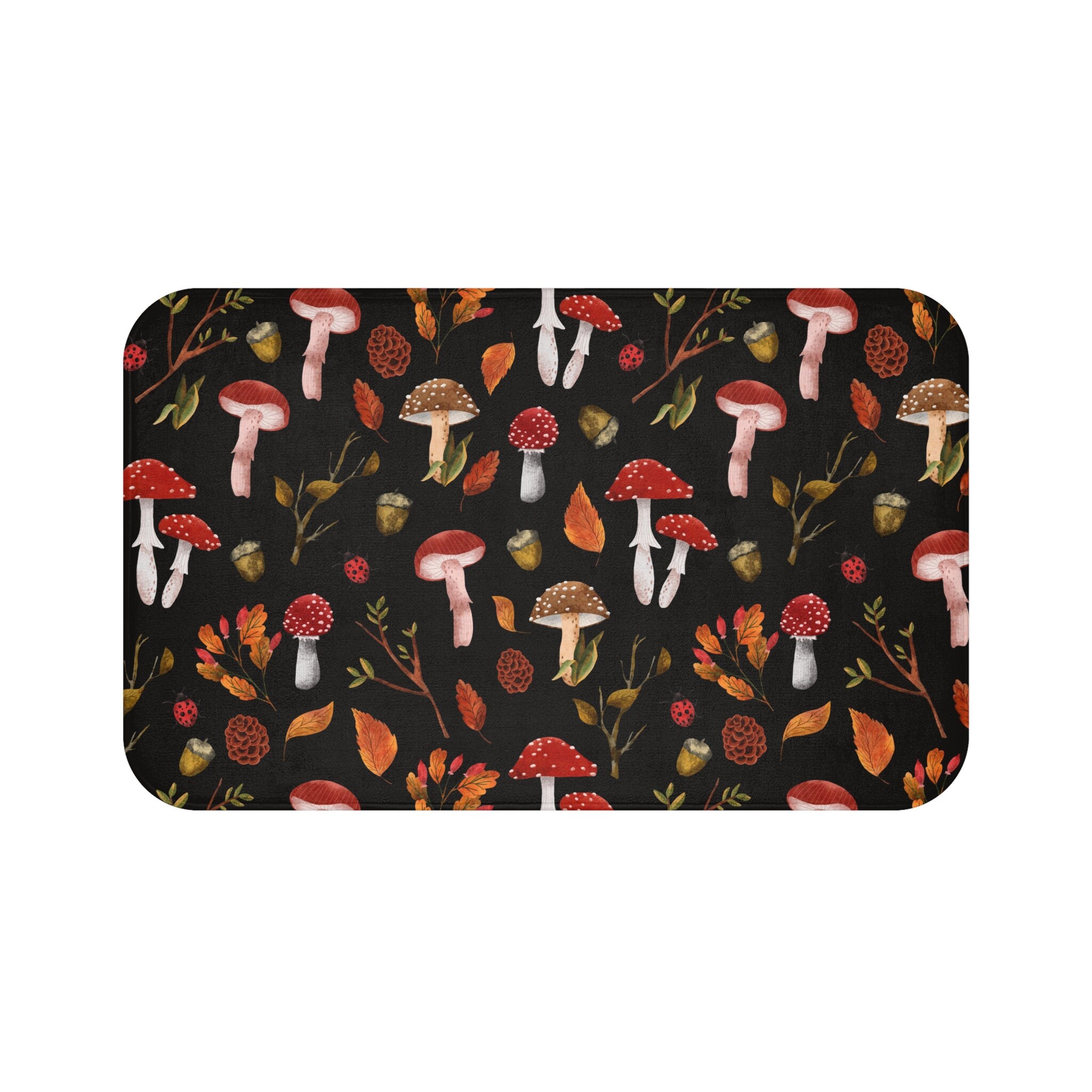 Wild Mushroom Bath Mat Fungi Inspired Print All Over Print - Etsy