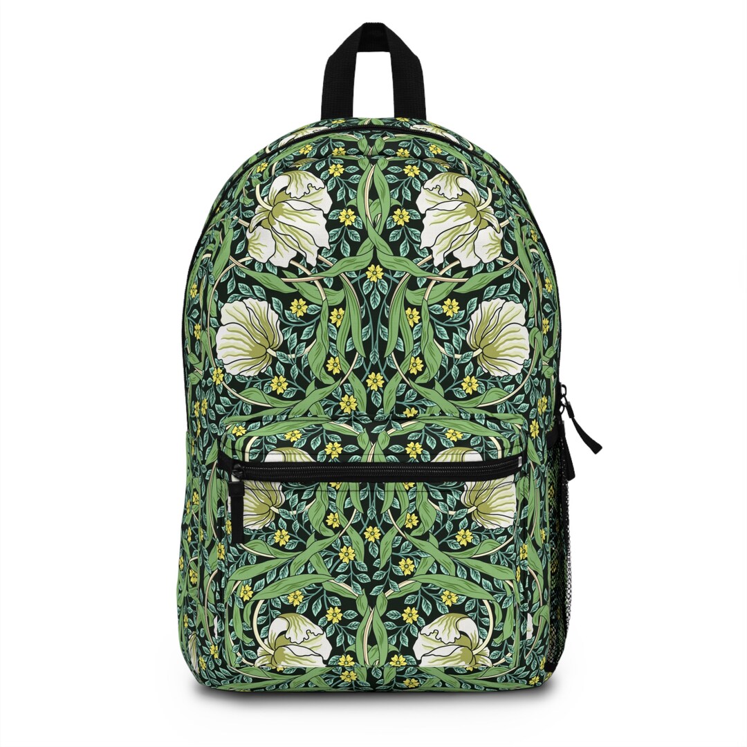 William Morris Style Floral Backpack, Flower All Over Print, Kids ...