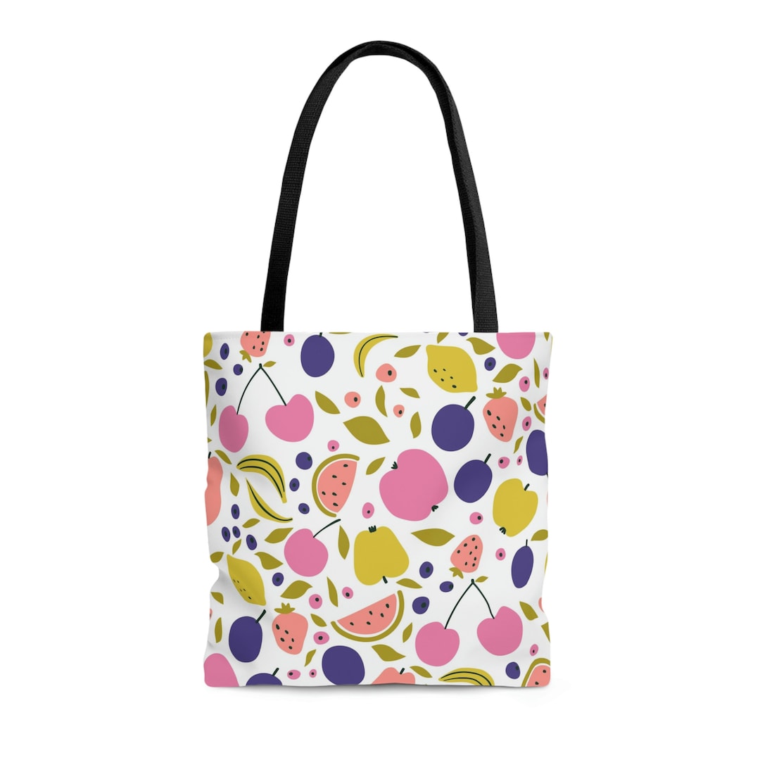 Tote Bag, Tropical Fruits Print Tote Bag, All Over Print Bag for Women ...