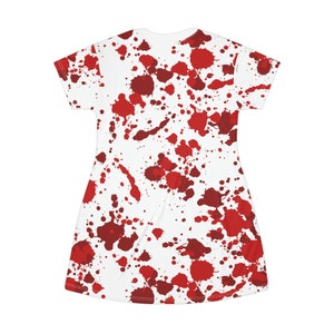Blood Spatter T-shirt Dress, Halloween Costume, Bloody Horror Scene ...