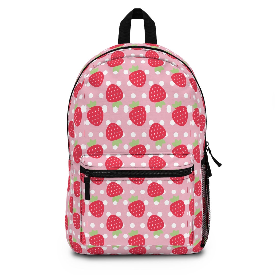 Strawberry Shortcake Backpack, Pink With White Polka Dot Travel ...