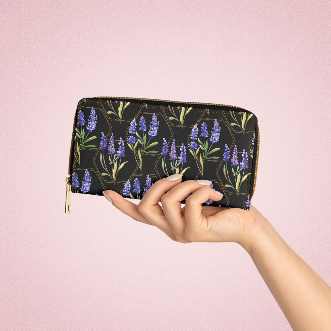 Lavender Flower Wallet, Spring Vibes, Floral Aesthetic, Spring Zipper ...