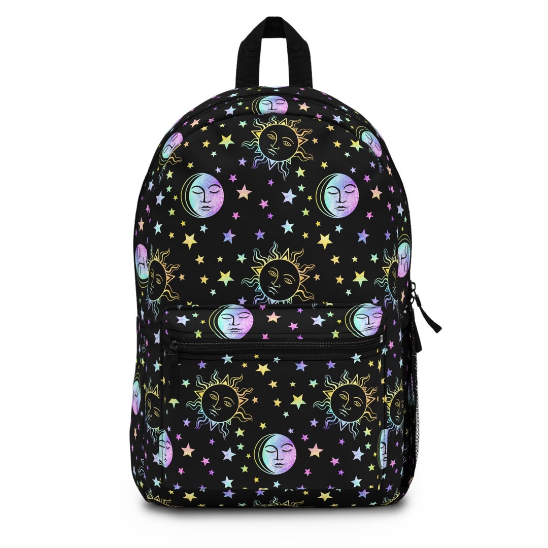Celestial Moon and Sun Backpack, Starry Night Travel Backpack, Boho ...