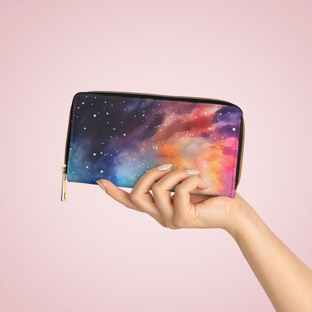 Watercolor Galaxy Zipper Wallet, Women's Wallet, Aesthetic Wallet ...