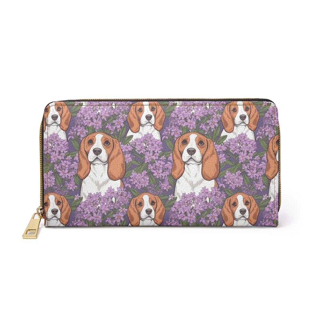 Beagle Zipper Wallet, Dog in Lavender Fields Wallet, Women’s Wallet ...