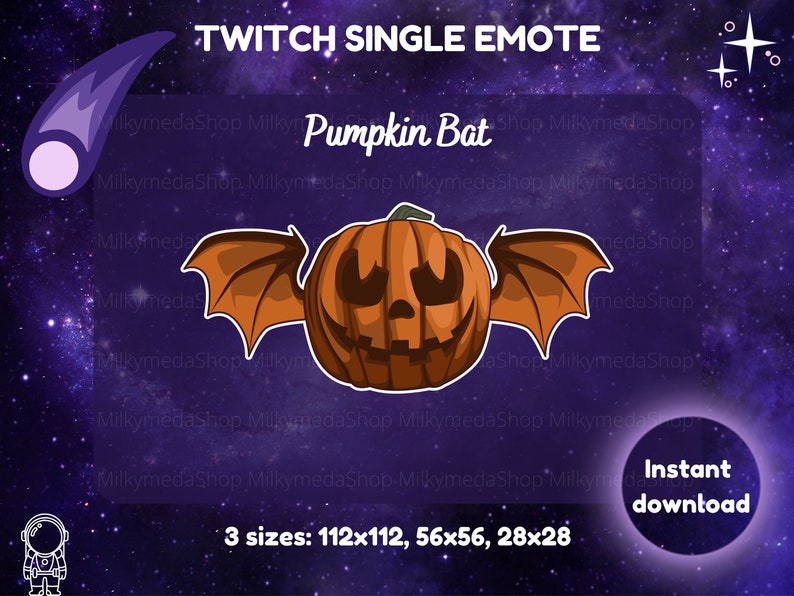 Pumpkin Bat Twitch Emote Single Emote Discord Emote Cute Spooky Ghost ...