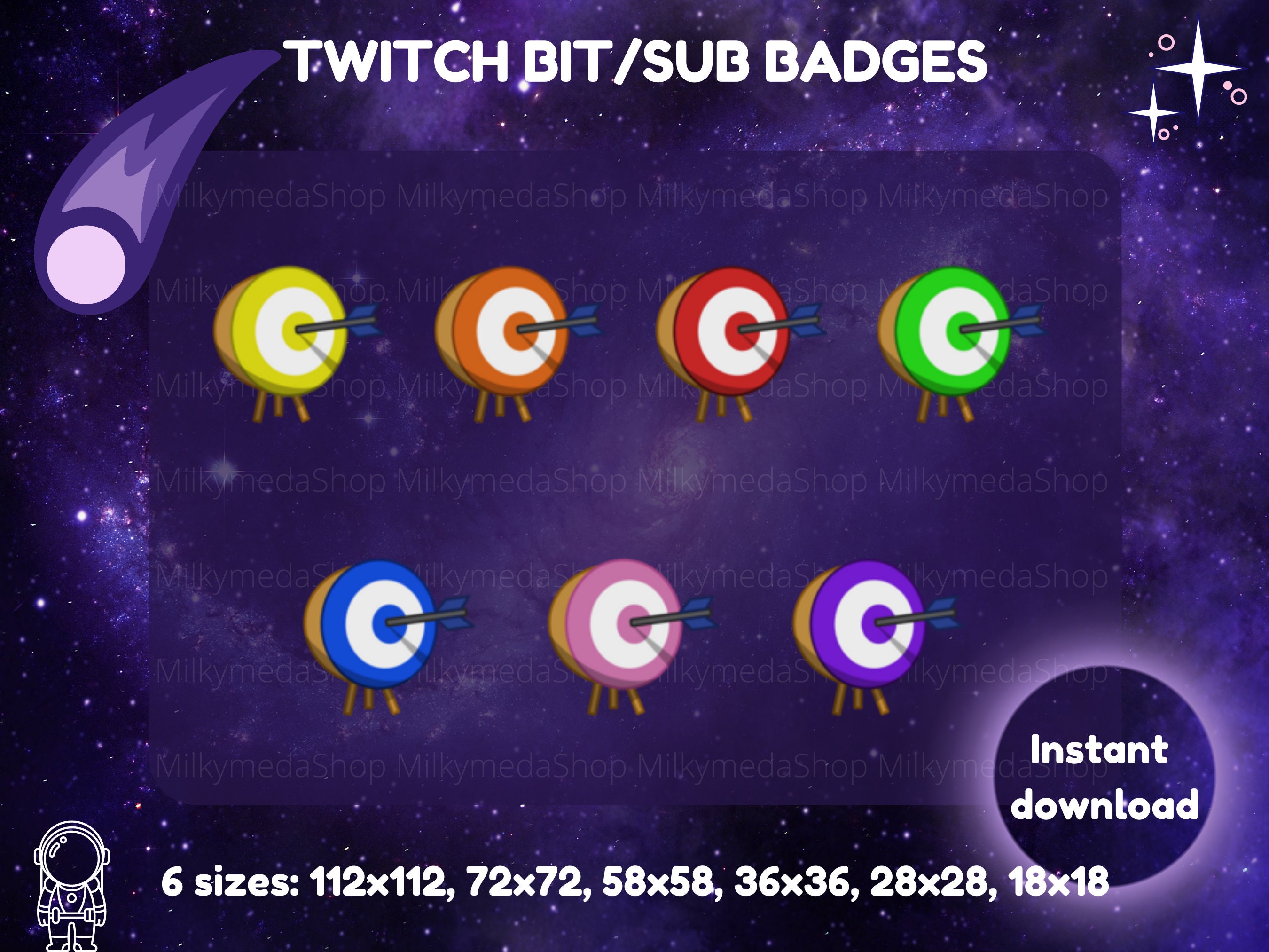Target Badges Channel Point Sub Badges Bit Badges Loyalty Twitch Badges ...