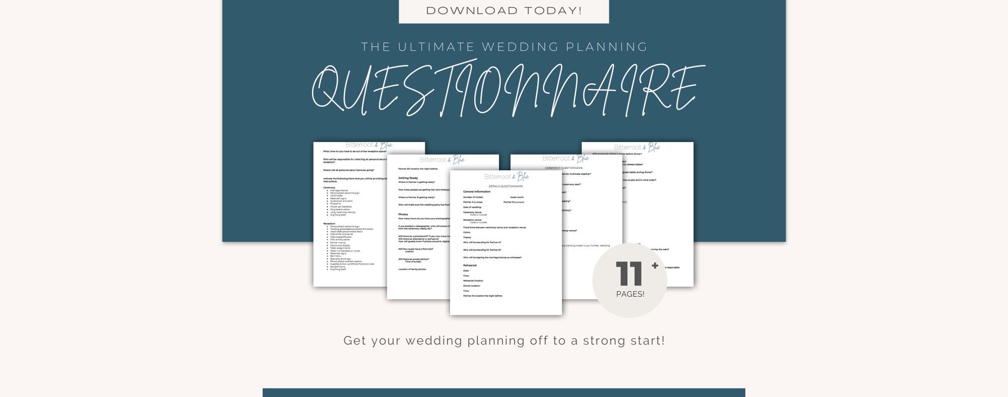WEDDING PLANNING Questionnaire Bundle, DIY Bride - Etsy