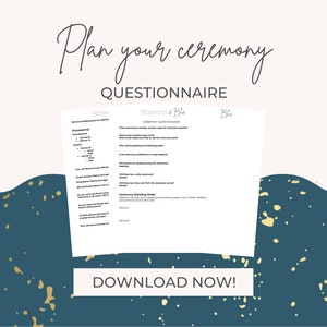 Wedding Ceremony Questionnaire, DIY Bride, PLANNING - Etsy