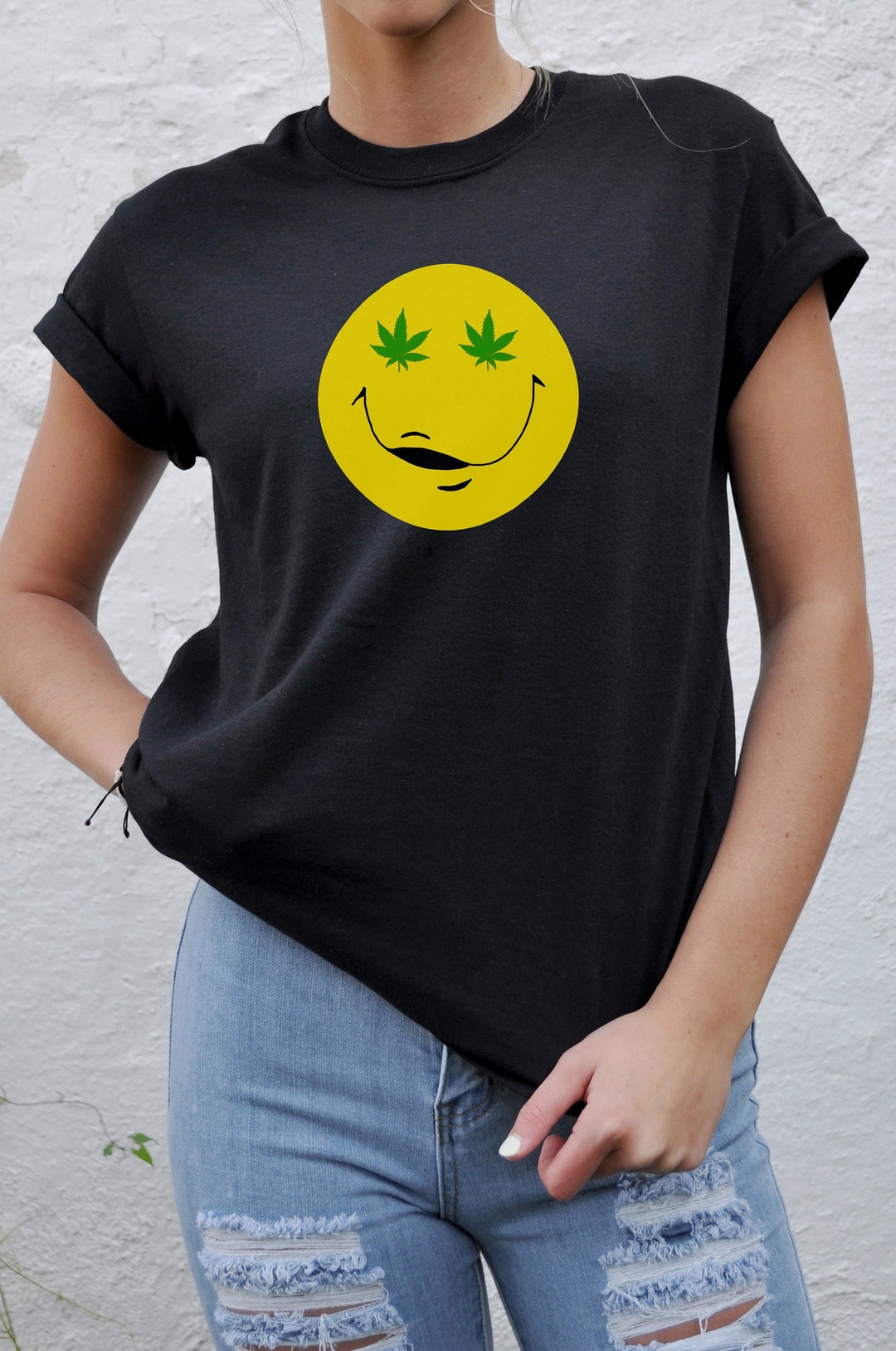 Smiley Face Shirt Weed Smiley Face Shirt Stoner Shirts Stoner Girl Gifts Stoner Aesthetic Stoner ...