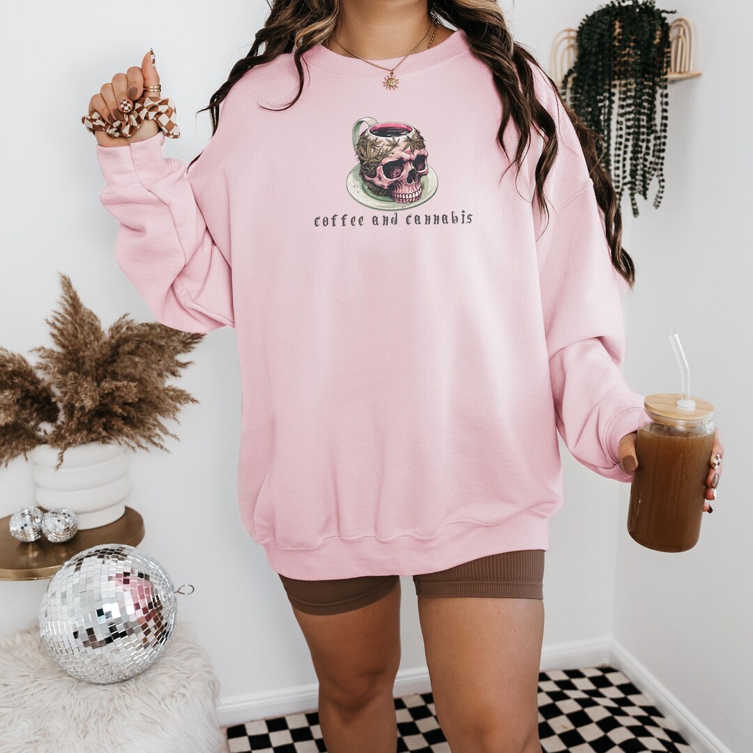 Pink Stoner Coffee and Weed Pastel Goth Clothing Stoner Gifts for Her ...