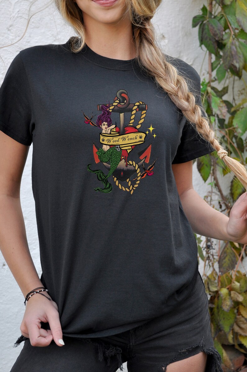 Mermaid Top Stoner Shirt Weed Clothes Coconut Girl Gothic Lolita Mermaid Shirt Rockabilly Top ...