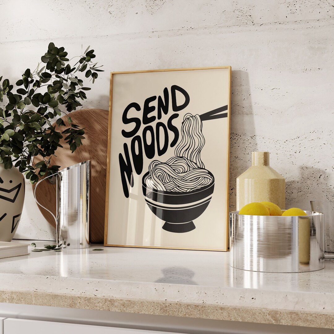 Noodles Wall Art Send Noods Ramen Print Art Printable Wall Art for ...