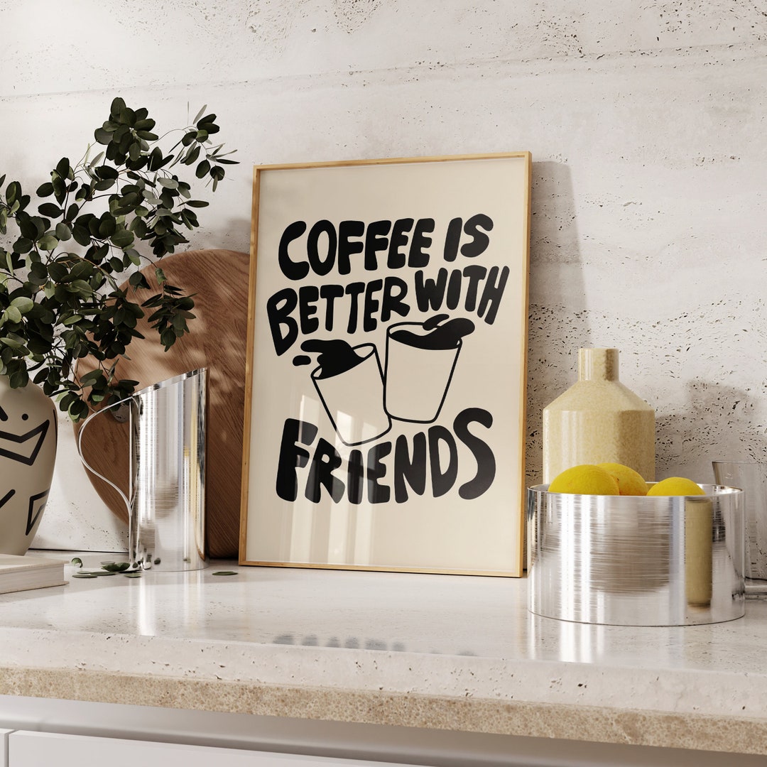 Coffee Bar Printable Wall Art Hand Drawn Coffee Art Kitchen Decor ...