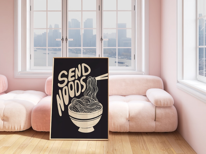 Ramen Noodles Printable Wall Art for Kitchen Quirky Home Decor Send ...