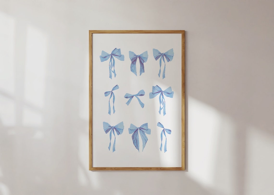 Coquette Bows Aesthetic Wall Decor Feminine Girly Printable Wall Art ...