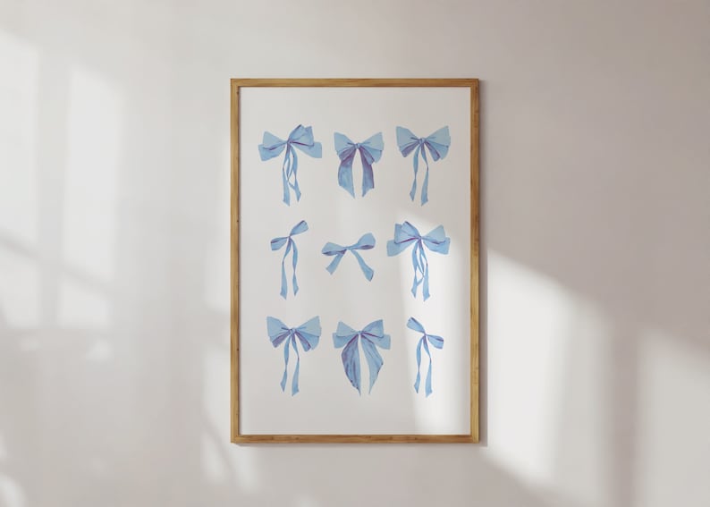 Coquette Bows Aesthetic Wall Decor Feminine Girly Printable Wall Art ...