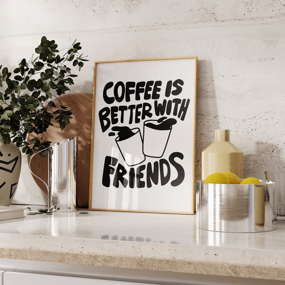 Hand Drawn Coffee Bar Printable Wall Art Coffee Kitchen Decor Printable ...