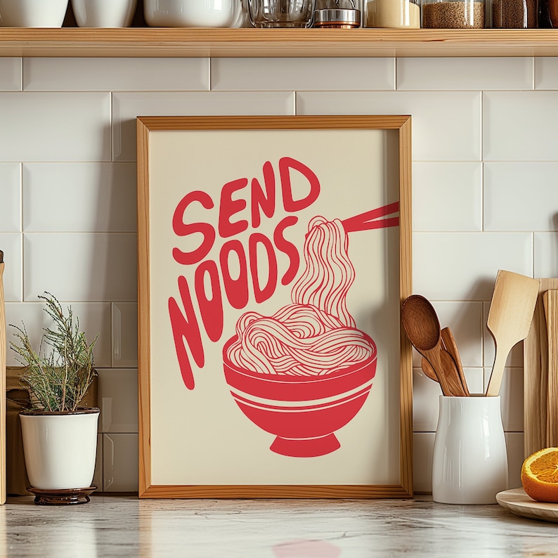 Send Noods Kitchen Wall Art for Kitchen Noodles Printable Wall Art ...
