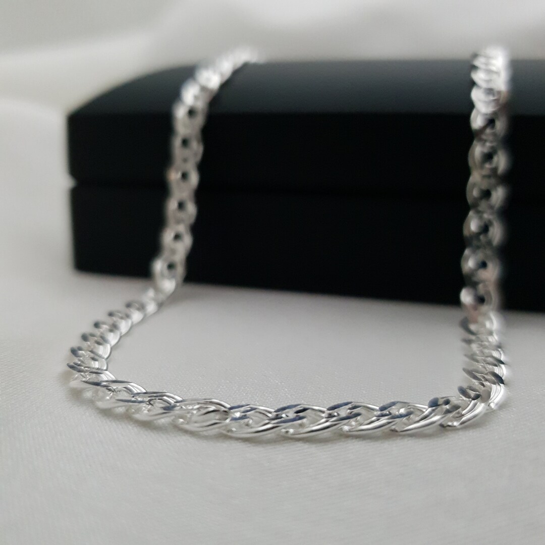 Sterling Silver Double Link Chain Necklace, 5mm - Etsy