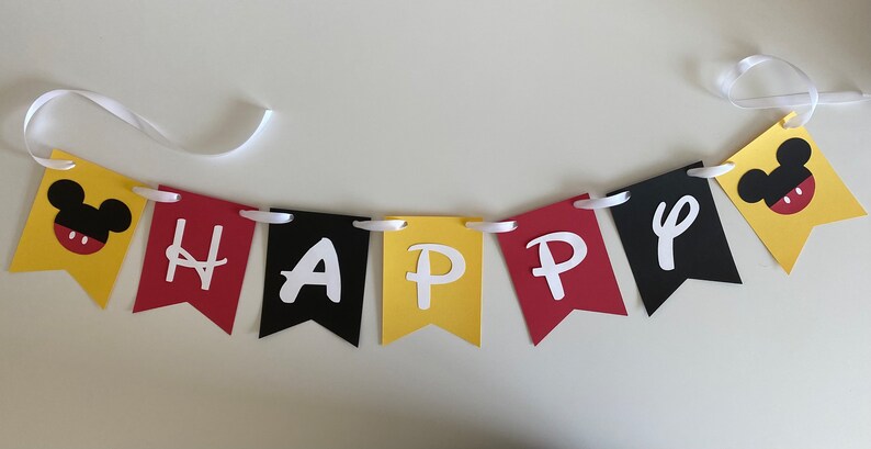 Mouse Birthday Banner, Mouse Banner - Etsy