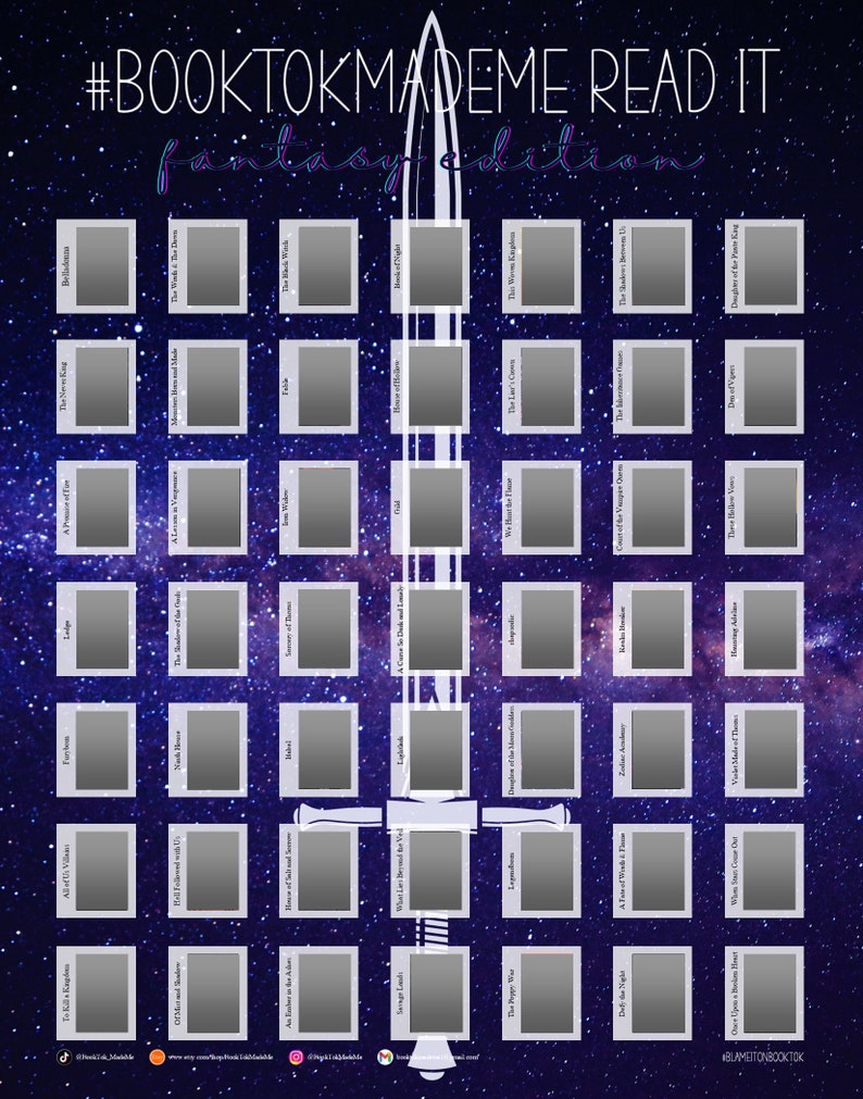 Booktok Poster - #booktokmademe Read It Mini Fantasy Edition Scratch ...