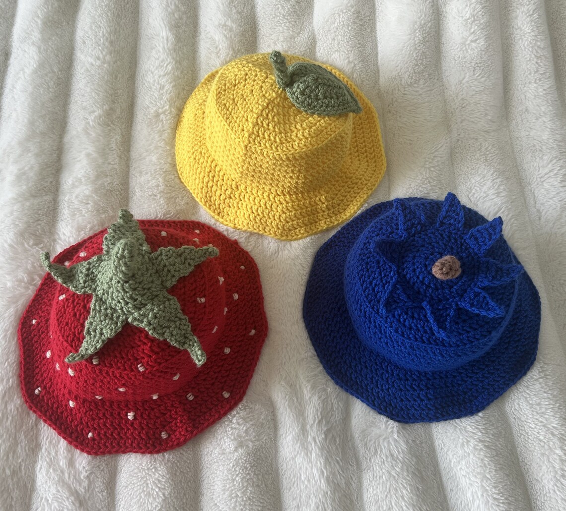 PDF PATTERN Crochet Fruit Hats - Etsy
