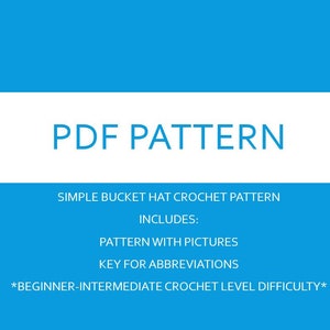 PDF PATTERN Simple Bucket Hat - Etsy