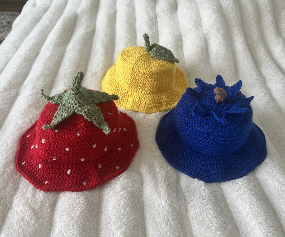 PDF PATTERN Crochet Fruit Hats - Etsy