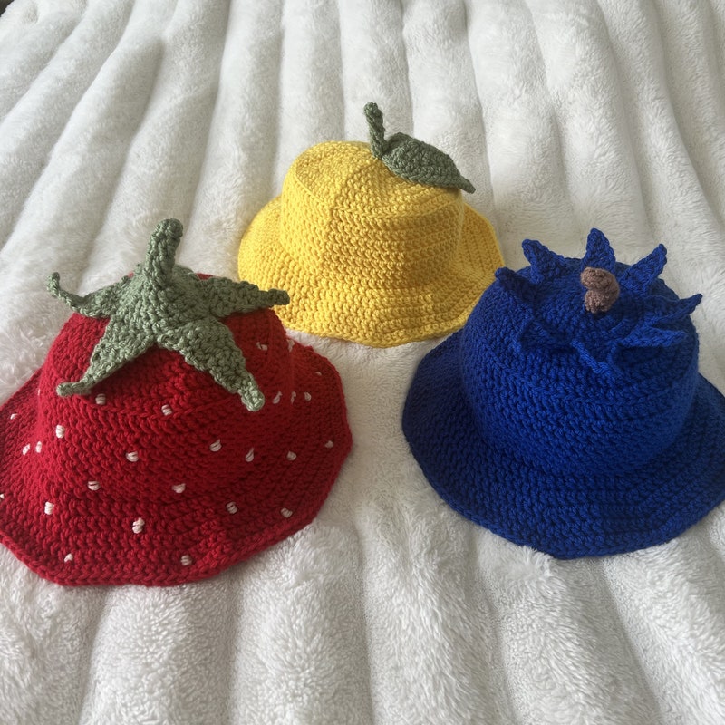 Crocheted Fruit Hats - Etsy