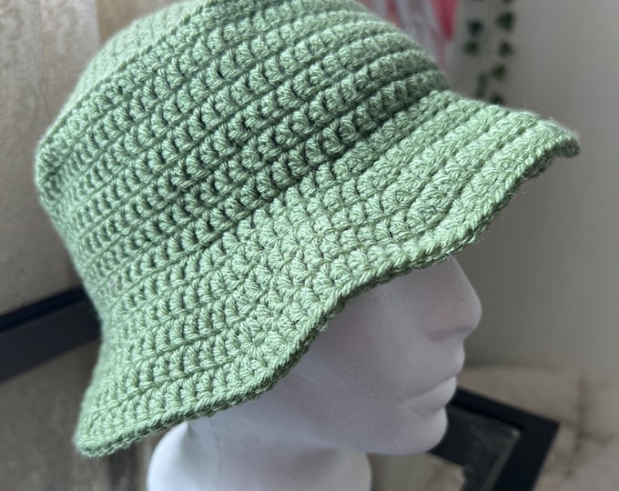Waffle Recycled Cotton Bucket Hat Handmade Crochet / Macrame Style ...
