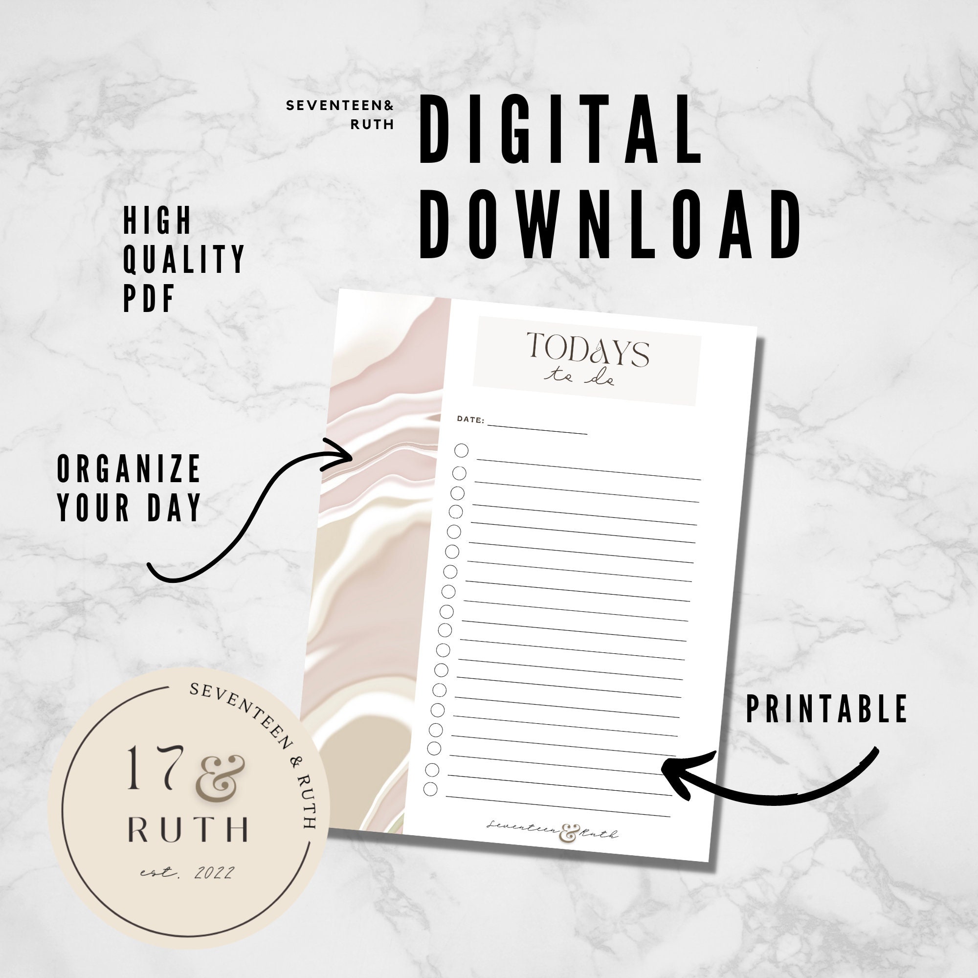 Printable To-do List "today's To-do" - Etsy