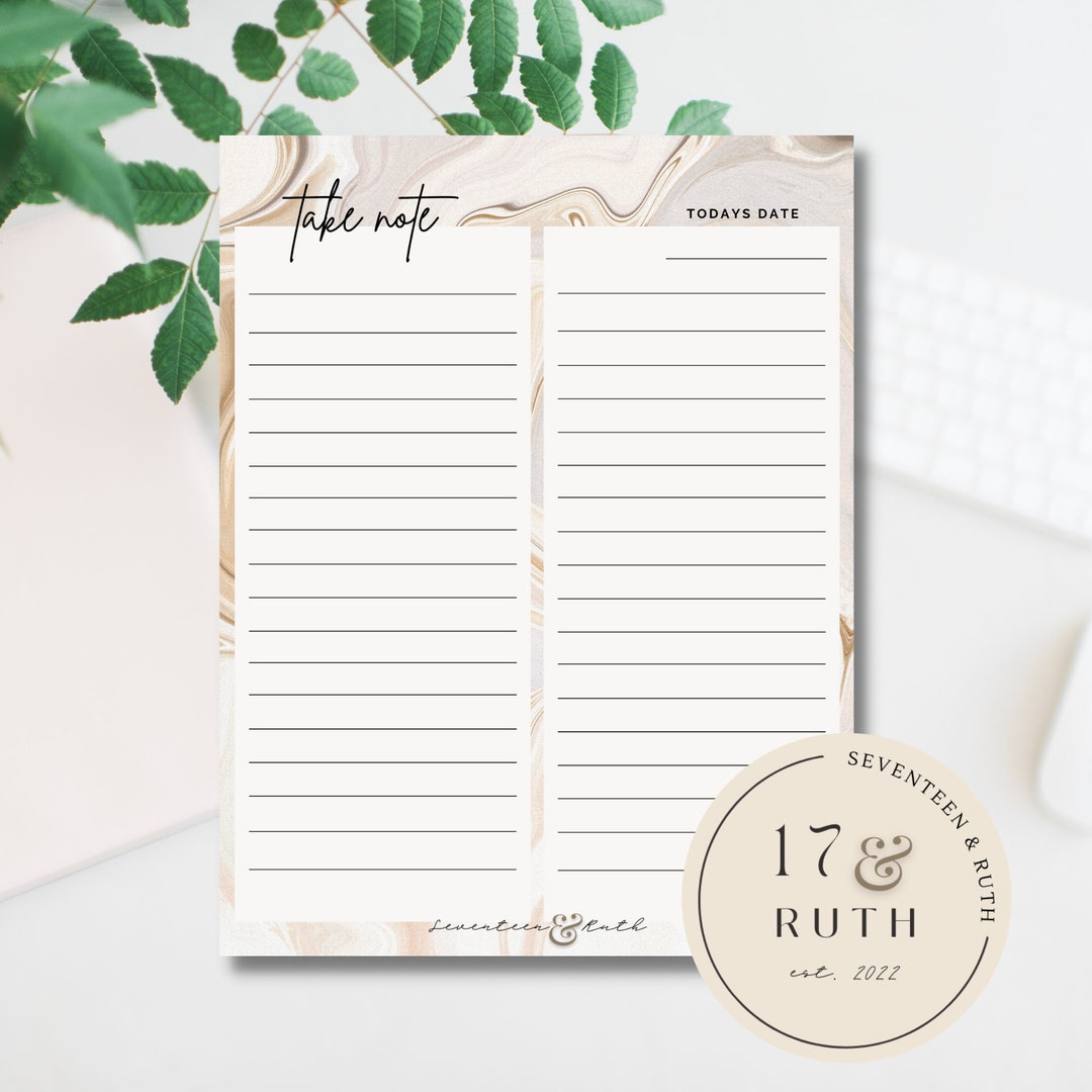 Printable To-do List - Take Note - Etsy