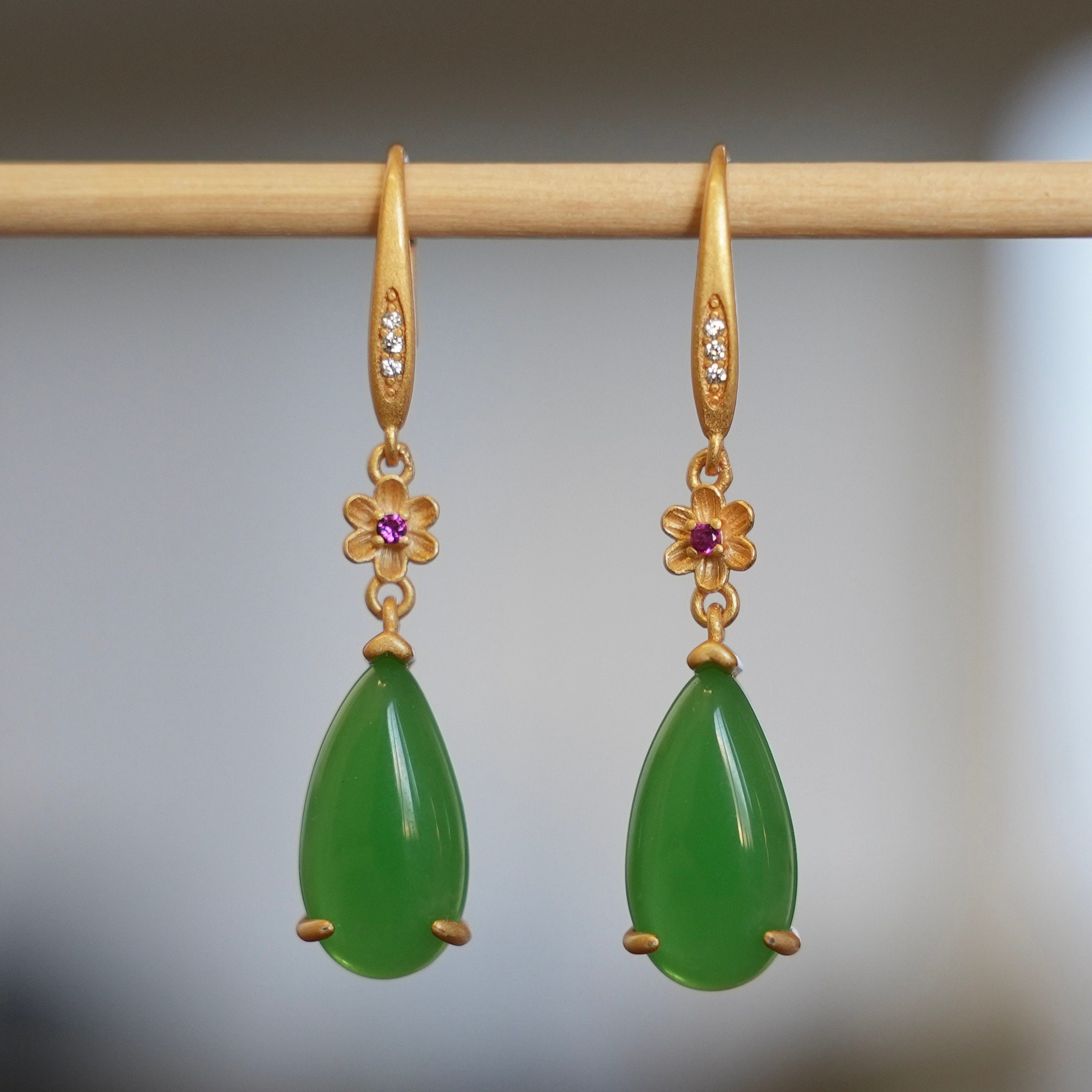 Howls Earrings Howls Moving Castle Earrings Emerald Colored Crystal ...