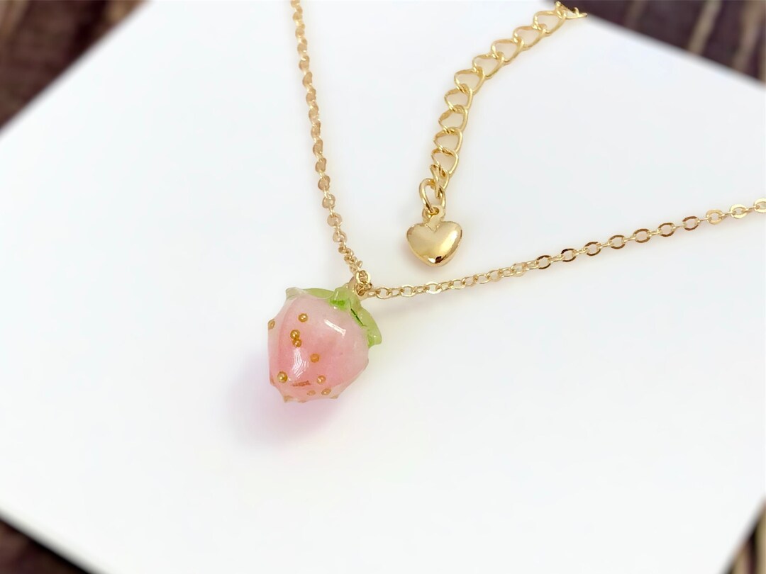 14k Gold Plated Strawberry Necklace Strawberry Earrings Dainty ...
