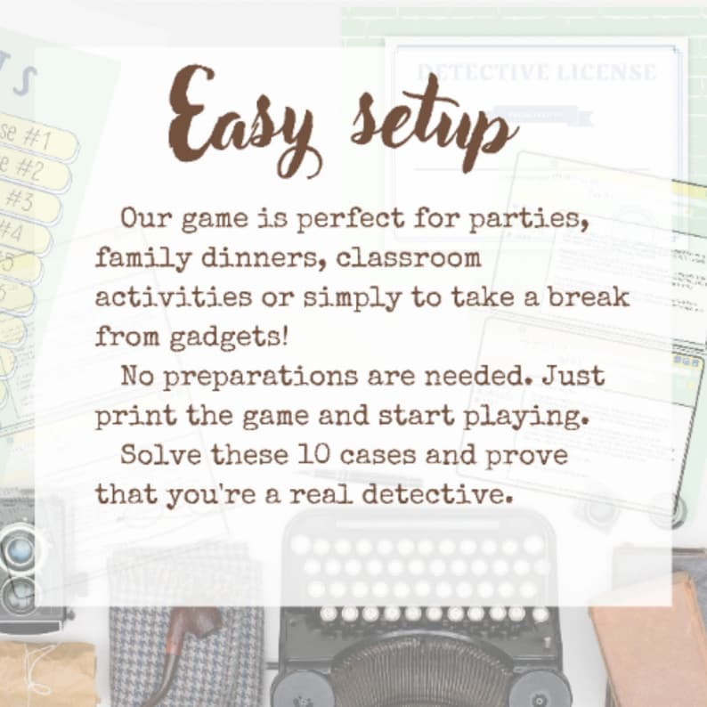 Printable Detective Game for Kids Party - Mystery Investigation Logic ...