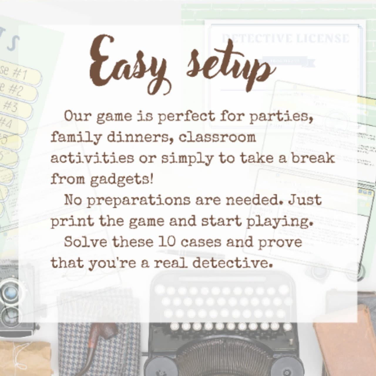 Printable Detective Game for Kids Party Mystery Investigation Logic ...