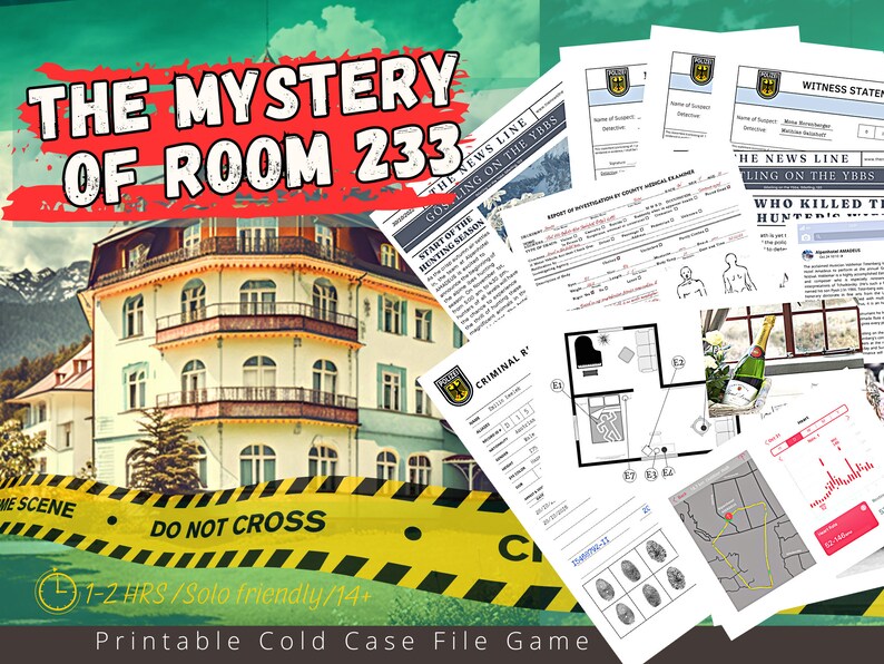 Murder Mystery Game Date Night Ideas Cold Case File - Etsy