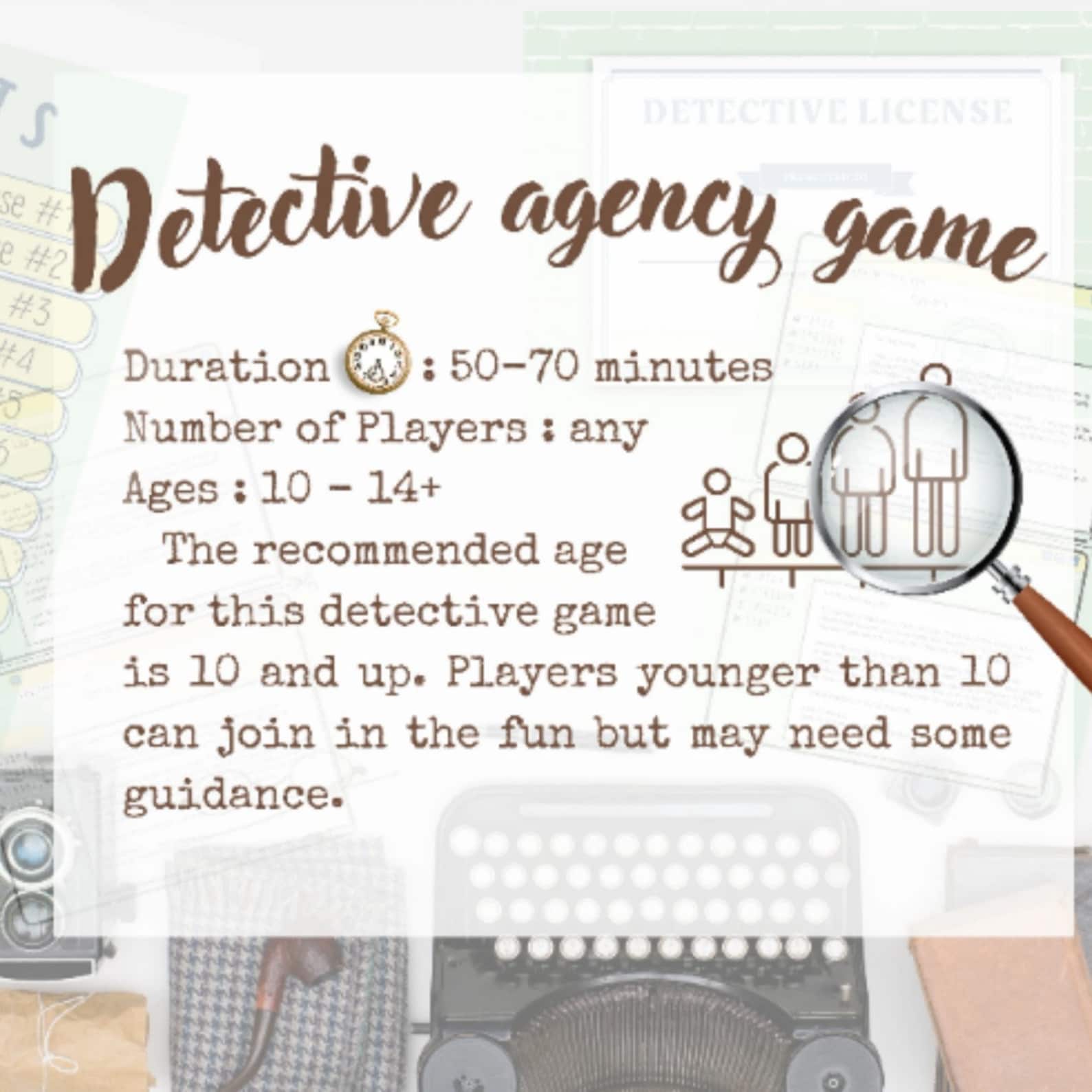 Printable Detective Game for Kids Party Mystery Investigation Logic ...