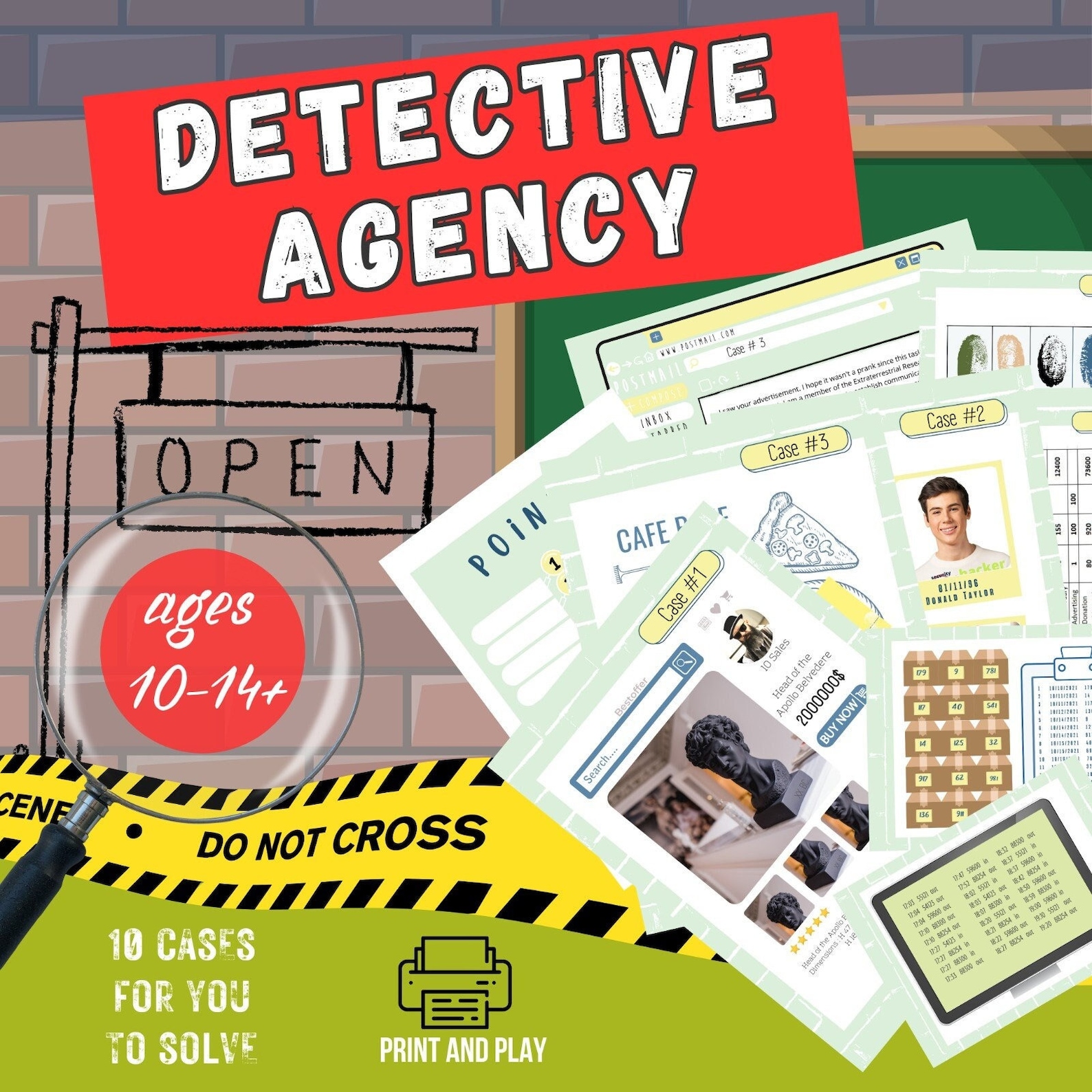 Printable Detective Game for Kids Party - Mystery Investigation Logic ...