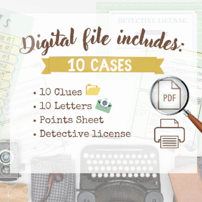 Printable Detective Game for Kids Party - Mystery Investigation Logic ...