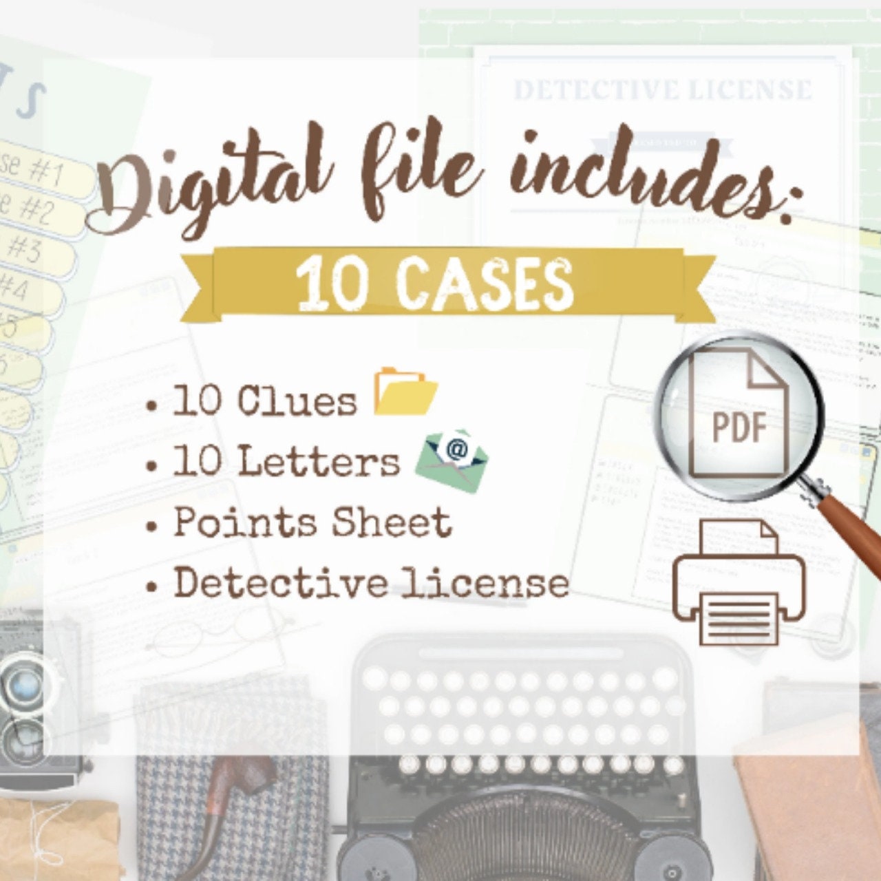 Printable Detective Game for Kids Party Mystery Investigation Logic ...