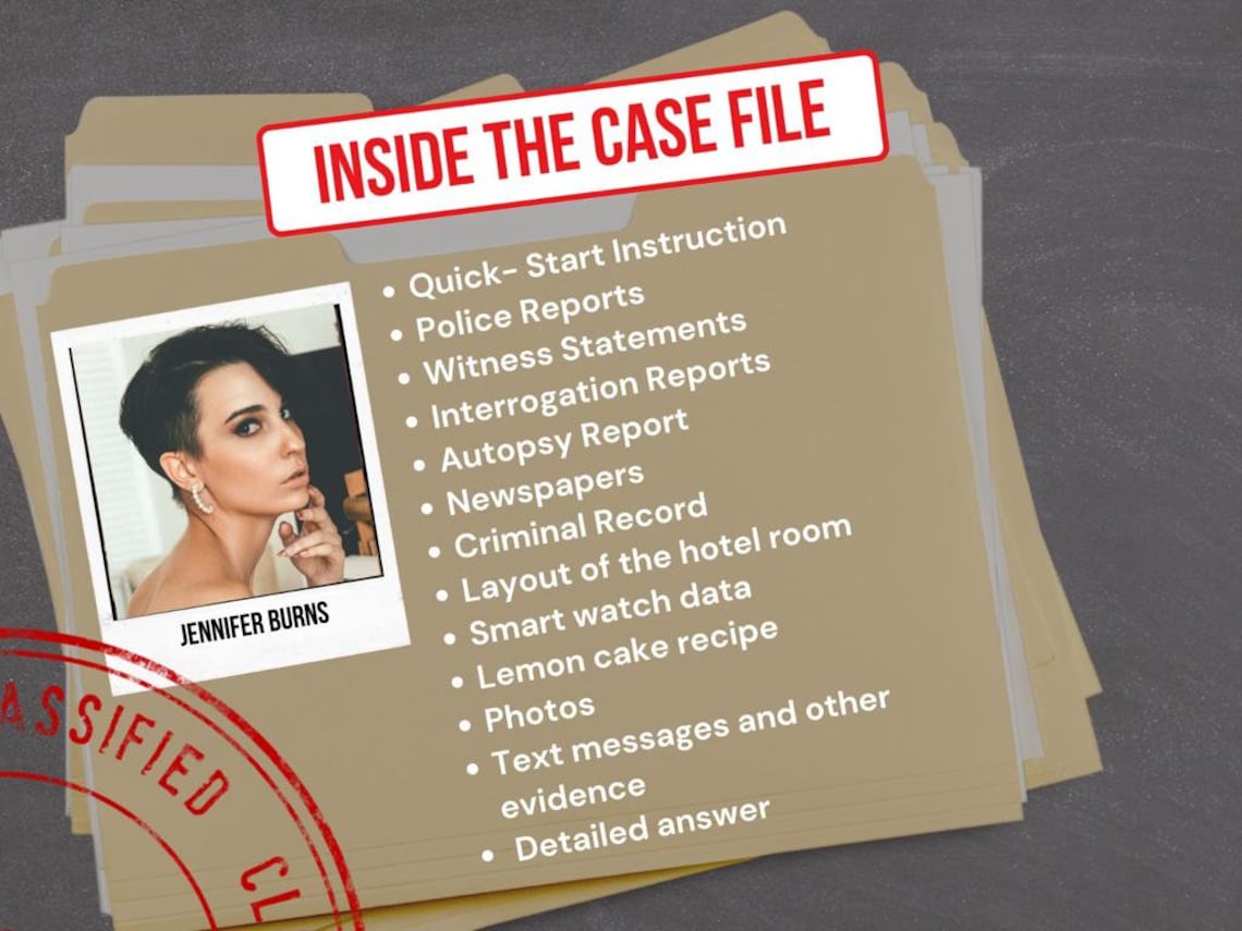 Cold Case Murder Mystery Game – Printable Detective Adventure (digital ...