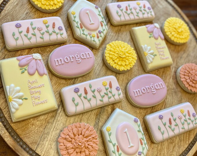 April Showers Bring May Flowers | Birthday Cookies - Etsy