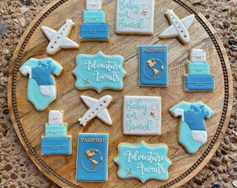 Baby Shower Adventure Travel Cookies More Colors dozen - Etsy