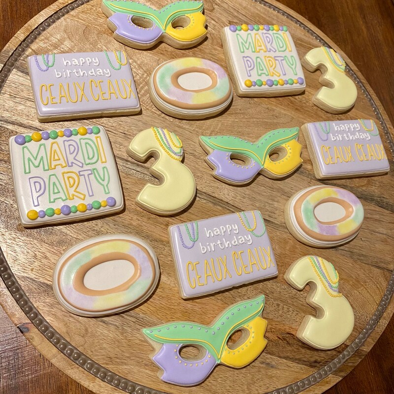 Mardi Gras Cookies - Etsy