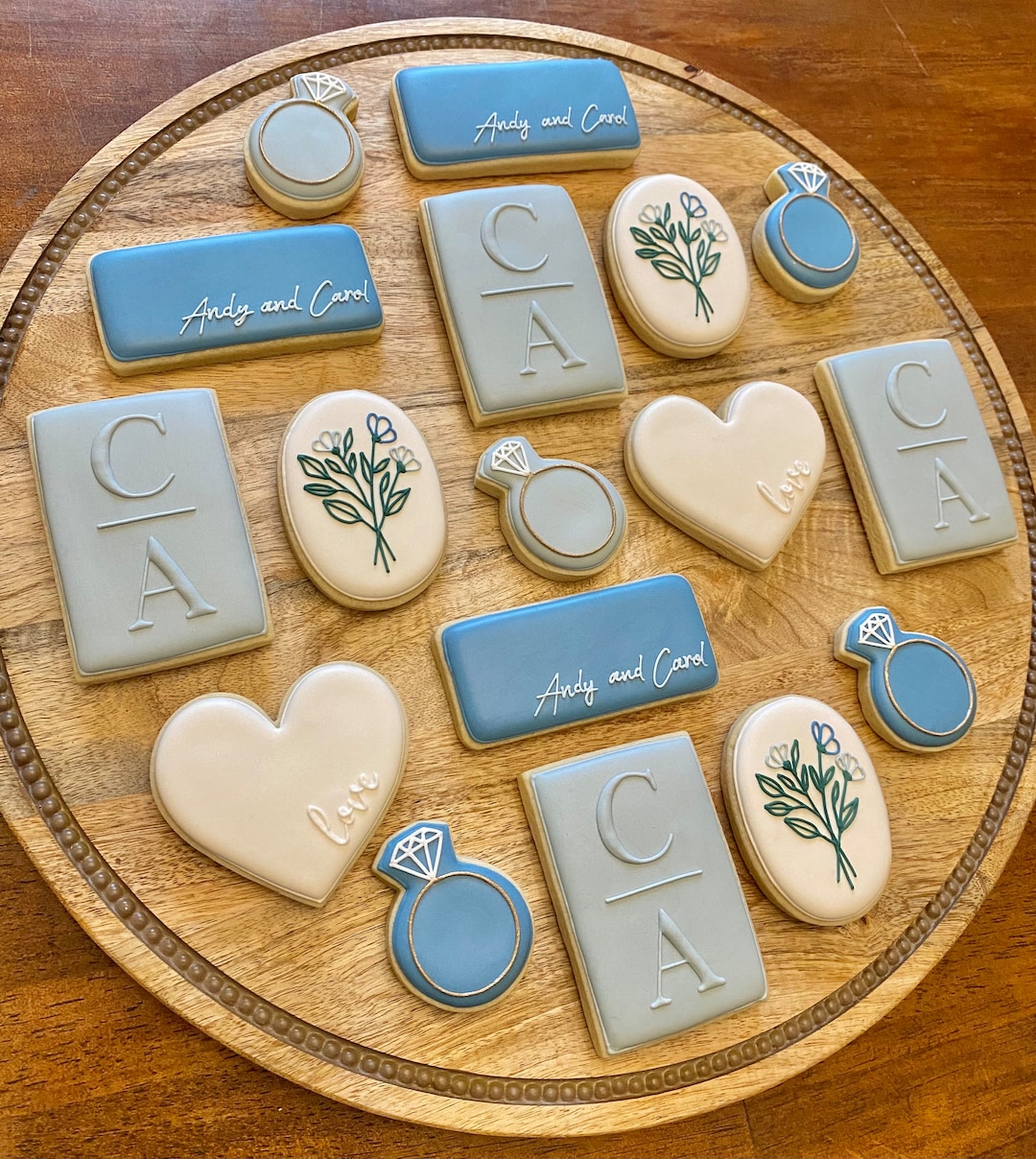 Something Blue | Engagement | Bridal Shower Cookies - Etsy