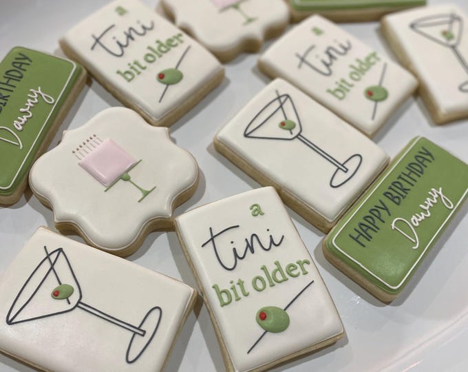 A Tini Bit Older | Espresso Martini Birthday | Decorated Royal Icing ...