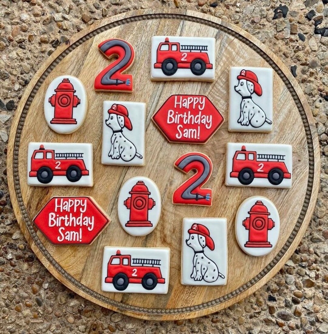 Fire Trucks | Firefighter Cookies - Etsy